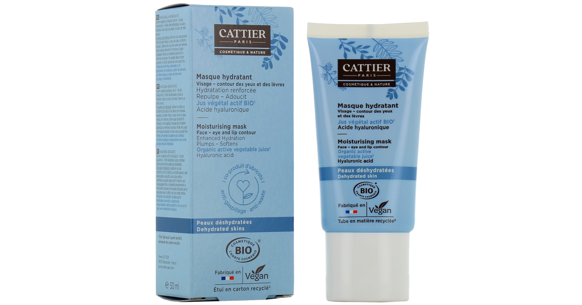 Cattier masque hydratant visage bio - Peau déshydratée