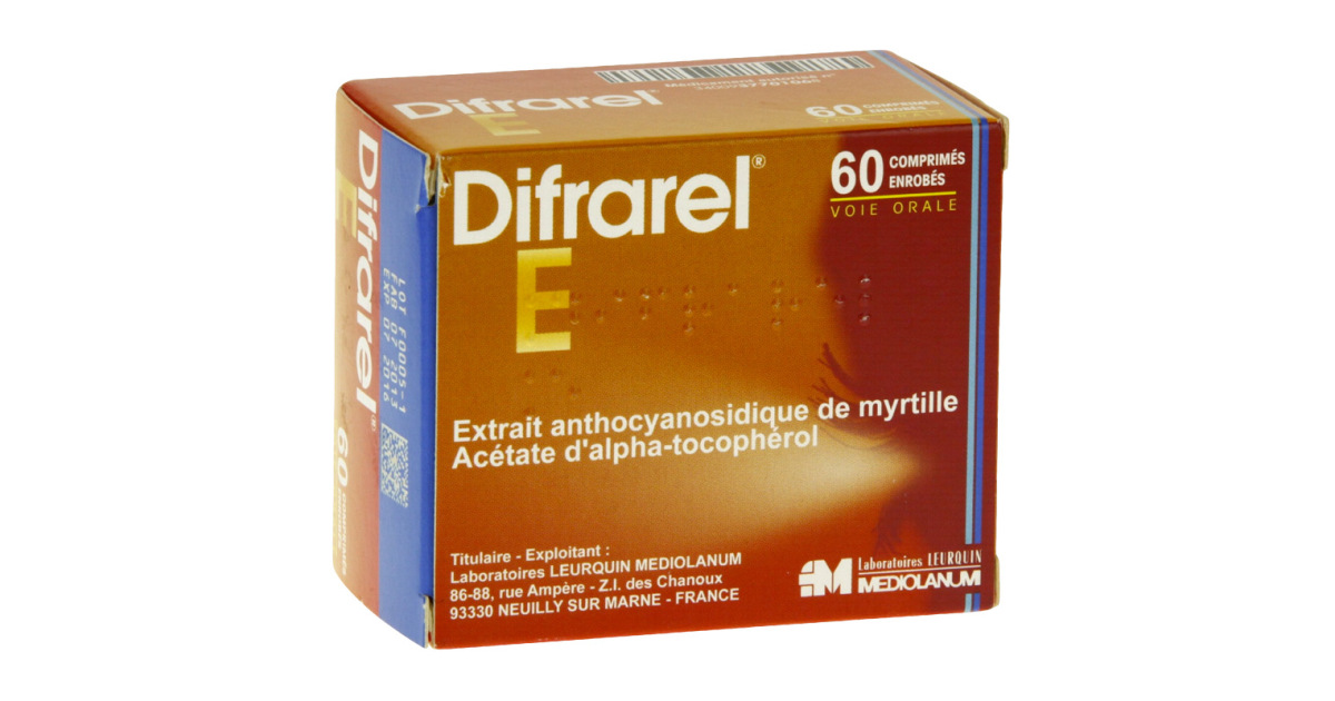 Difrarel E Troubles de la vision - 60 comprimés