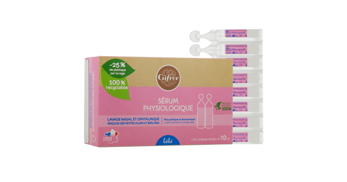 Sérum physiologique Gifrer : lavage de nez bébé, hygiène oculaire