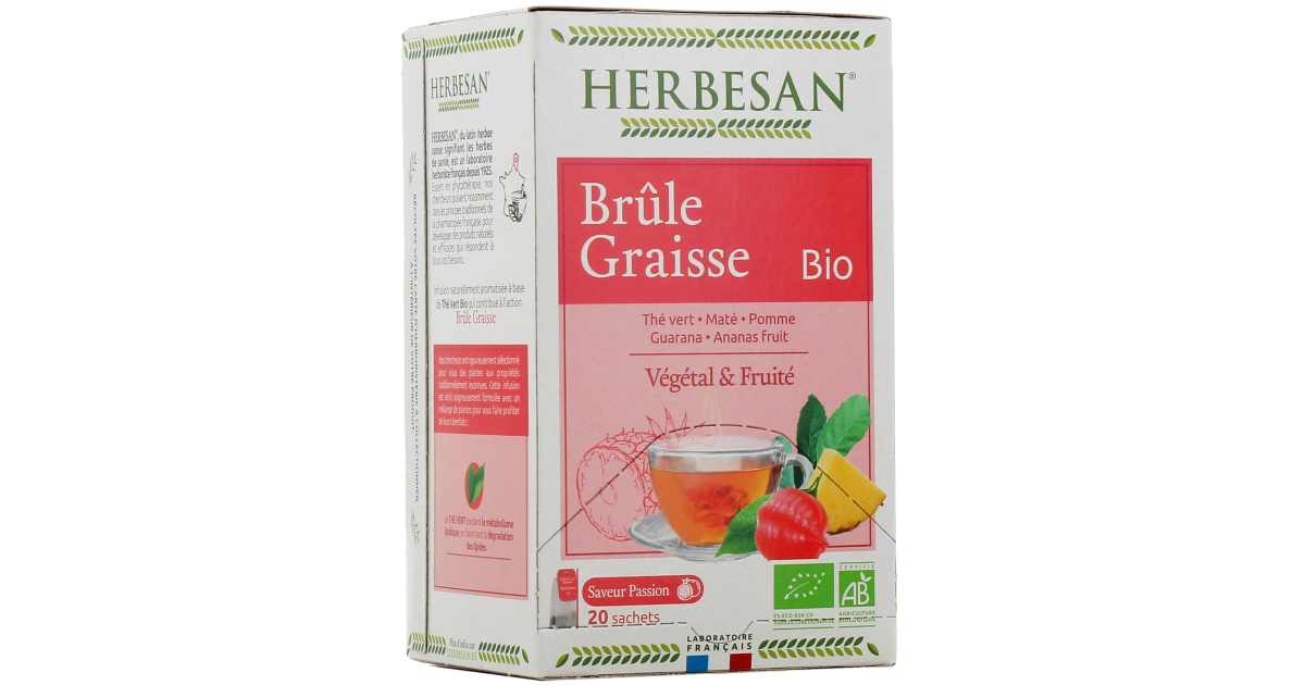 Herbesan infusion bio Brûle graisse - Tisane minceur, perte de poids