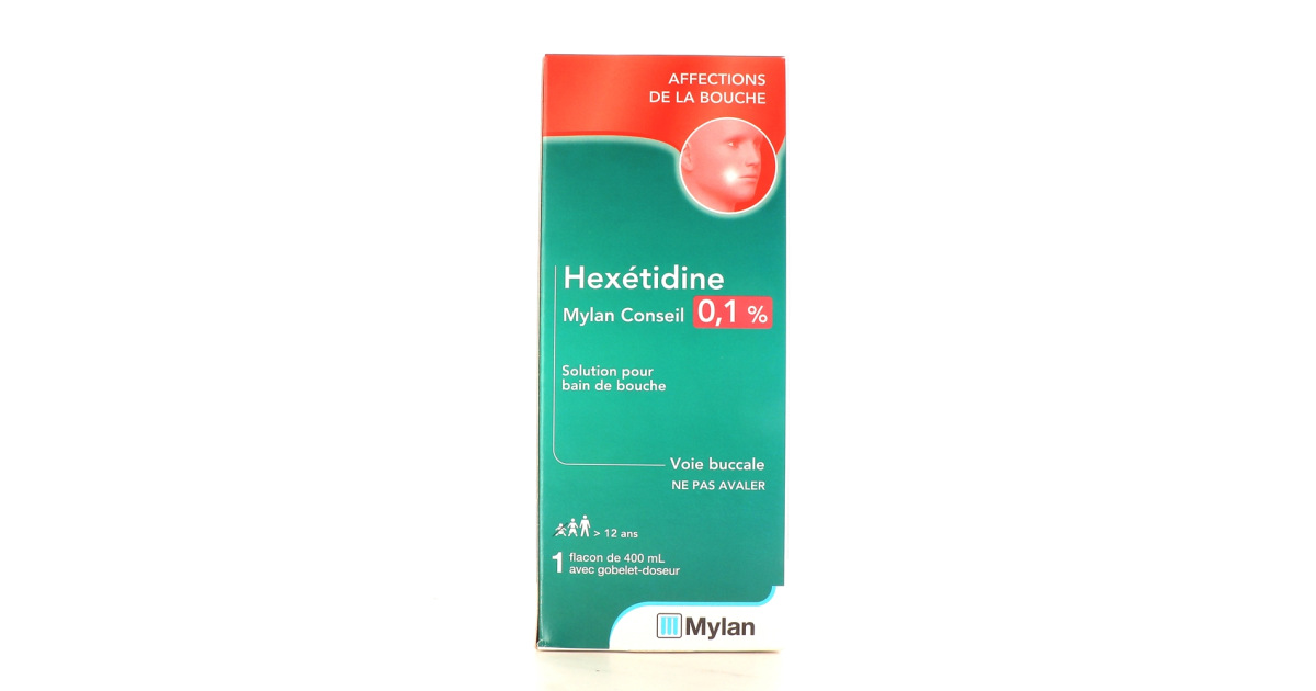 Hexétidine 0,1% Mylan Conseil - Solution pour bain de bouche