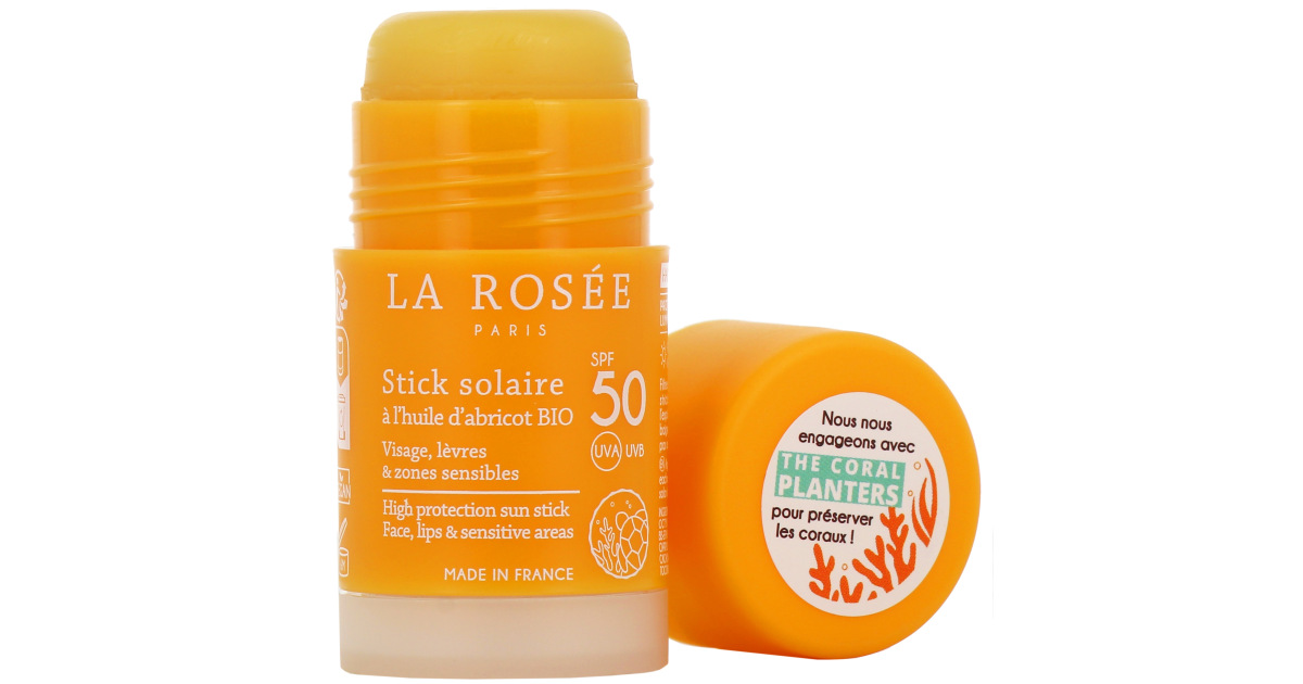 Stick solaire SPF50 La Rosée : visage, zones sensibles - Ocean Respect