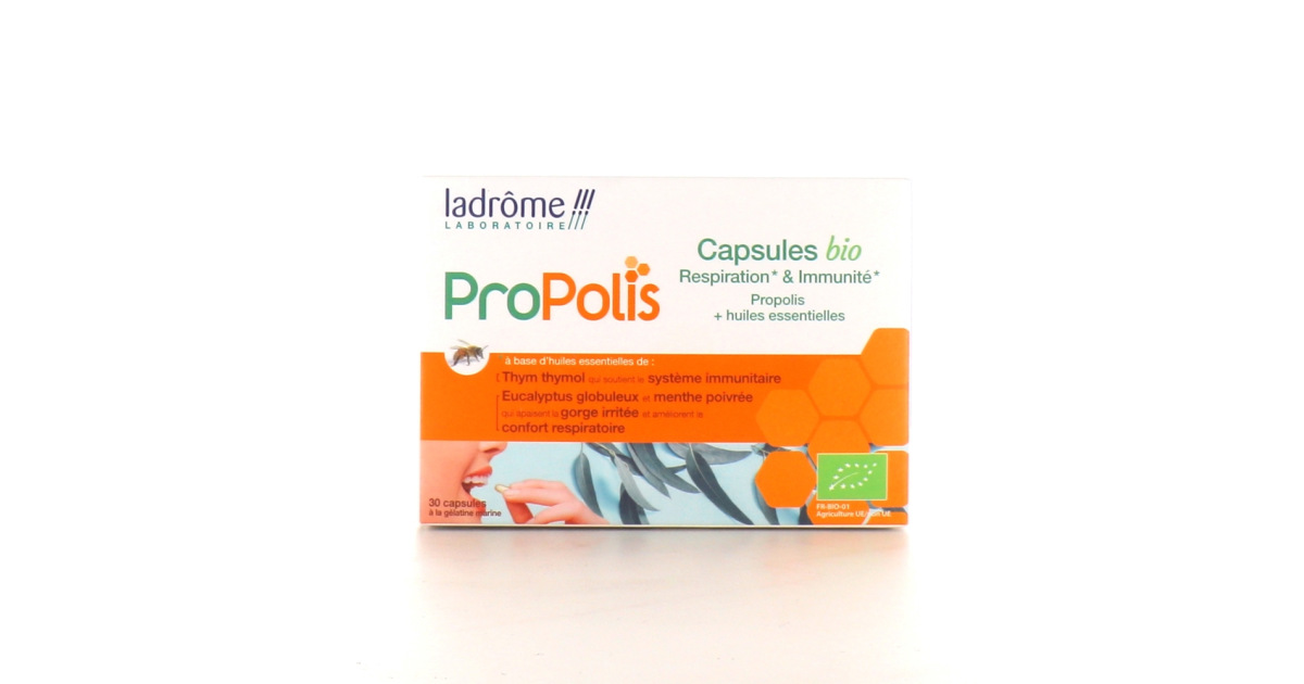 Ladrome Propolis Capsules bio : respiration, immunité