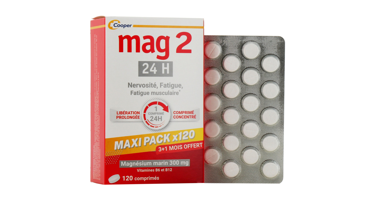 Mag 2 24h : fatigue, nervosité - Magnésium marin et vitamines
