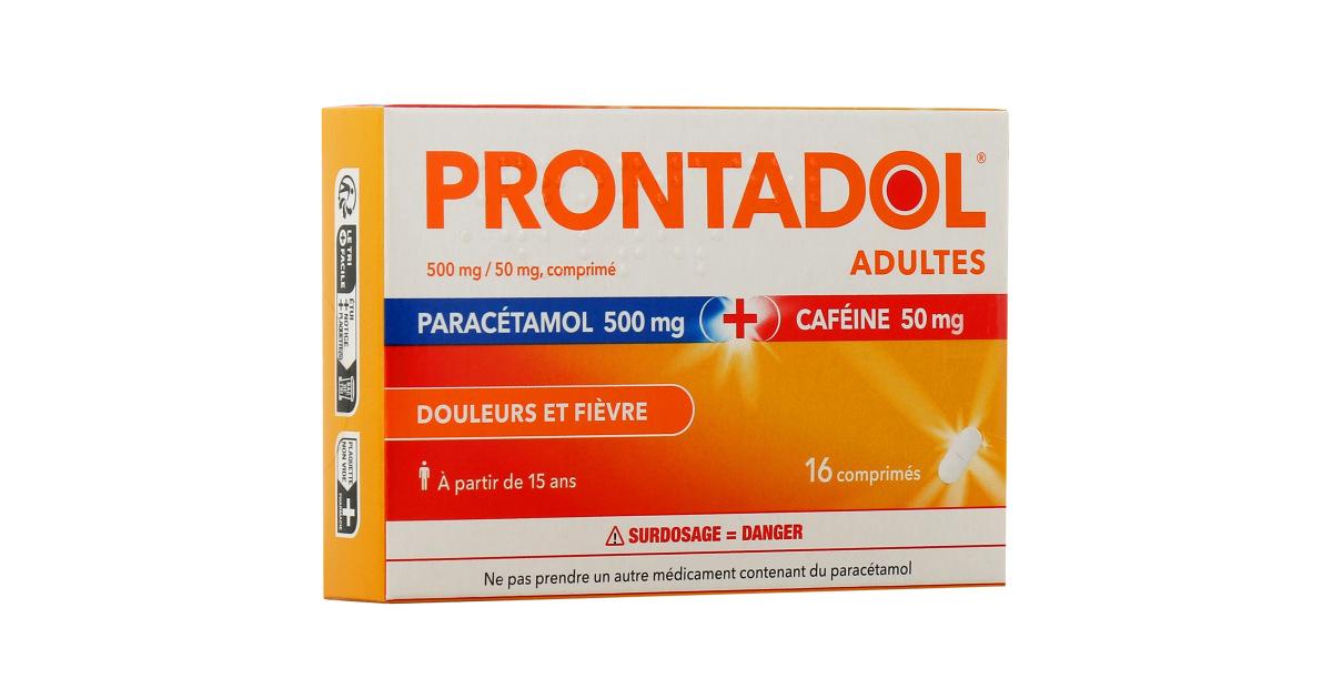 Prontadol Adulte Paracétamol 500 mg / Caféine 50 mg
