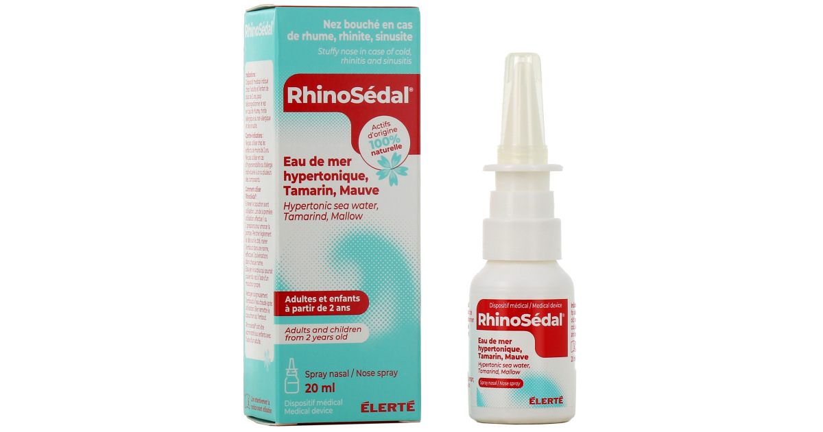 Rhinosedal Spray nasal hypertonique eau de mer - Débouche le nez