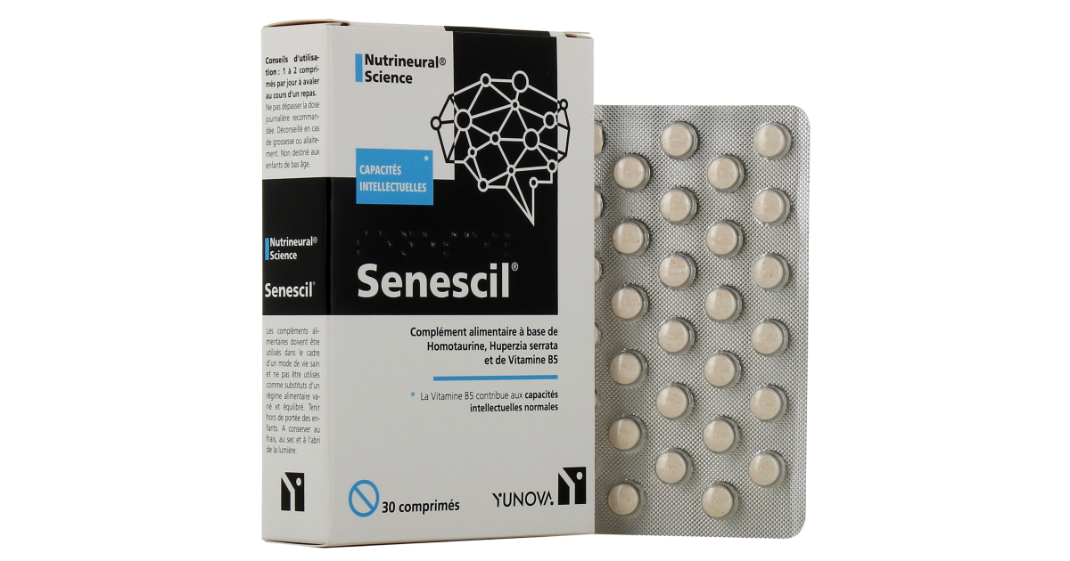 Yunova Senescil : capacités intellectuelles - Homotaurine, vitamine B5