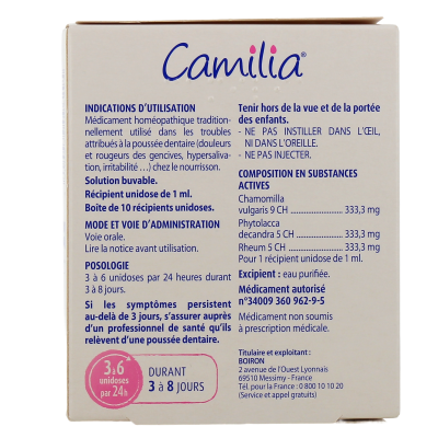 Camilia - Troubles de la dentition nourrisson