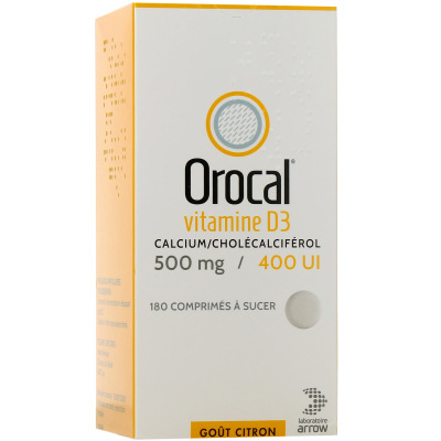 Orocal vitamine D3 500 mg / 400 UI comprimés à sucer