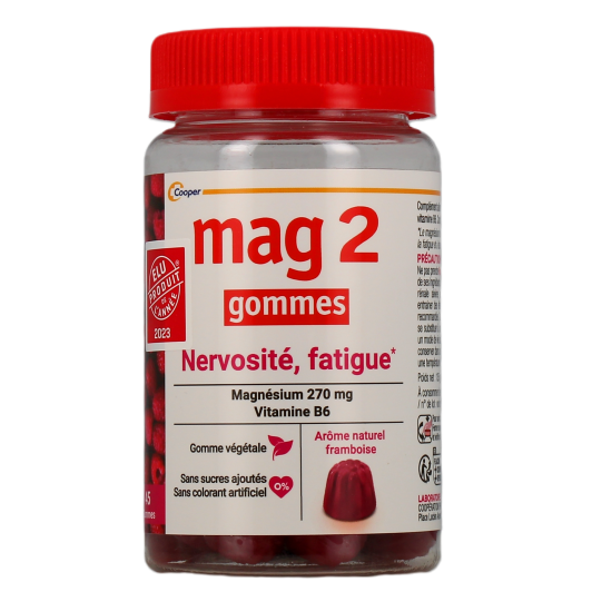 Mag2 Gommes Nervosité Fatigue & Energie - Magnésium