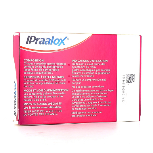 Ipraalox 20 mg comprimés - Brûlures d'estomac - Pharmacie des Drakkars