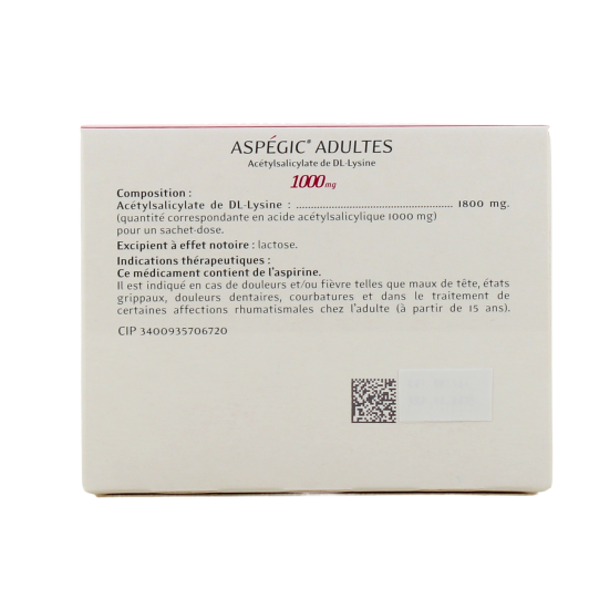 Aspégic adultes 1000 mg poudre - Pharmacie des Drakkars