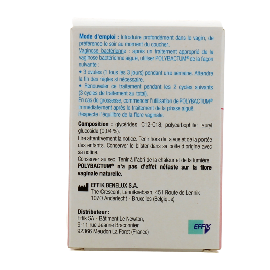 Ovule vaginal Polybactum - Infections vaginales