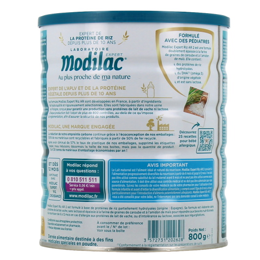 Modilac Expert Riz AR 2 Lait 2ème âge Anti-Régurgitations
