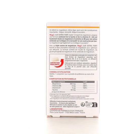 Mag2 24h Extra Fort - Magnésium libération prolongée : stress, fatigue