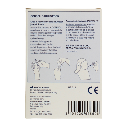 Algopedol sucrose 24% : solution anti douleur - Antalgique bébé