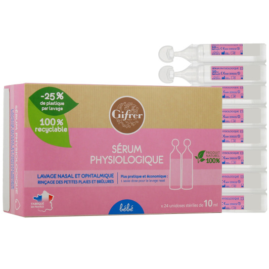 Sérum physiologique Gifrer : lavage de nez bébé, hygiène oculaire