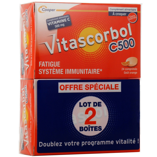 Vitascorbol C500 vitamine C - Fatigue, défenses immunitaires