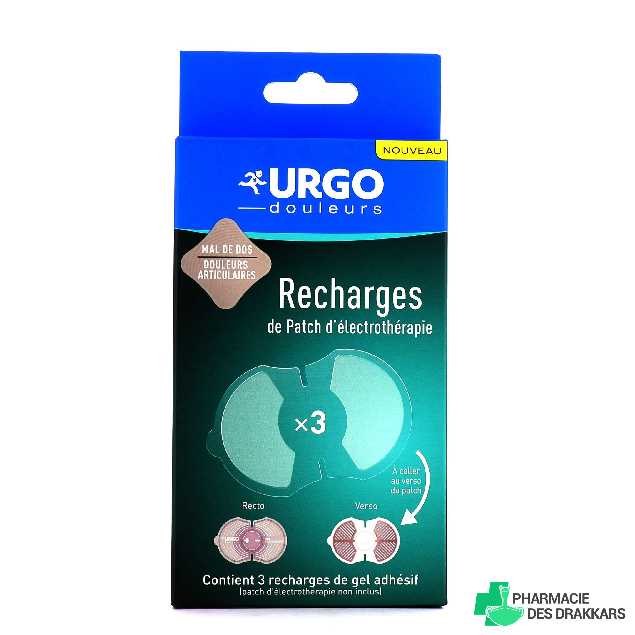 Urgo 3 Recharges de Patch d'Électrothérapie